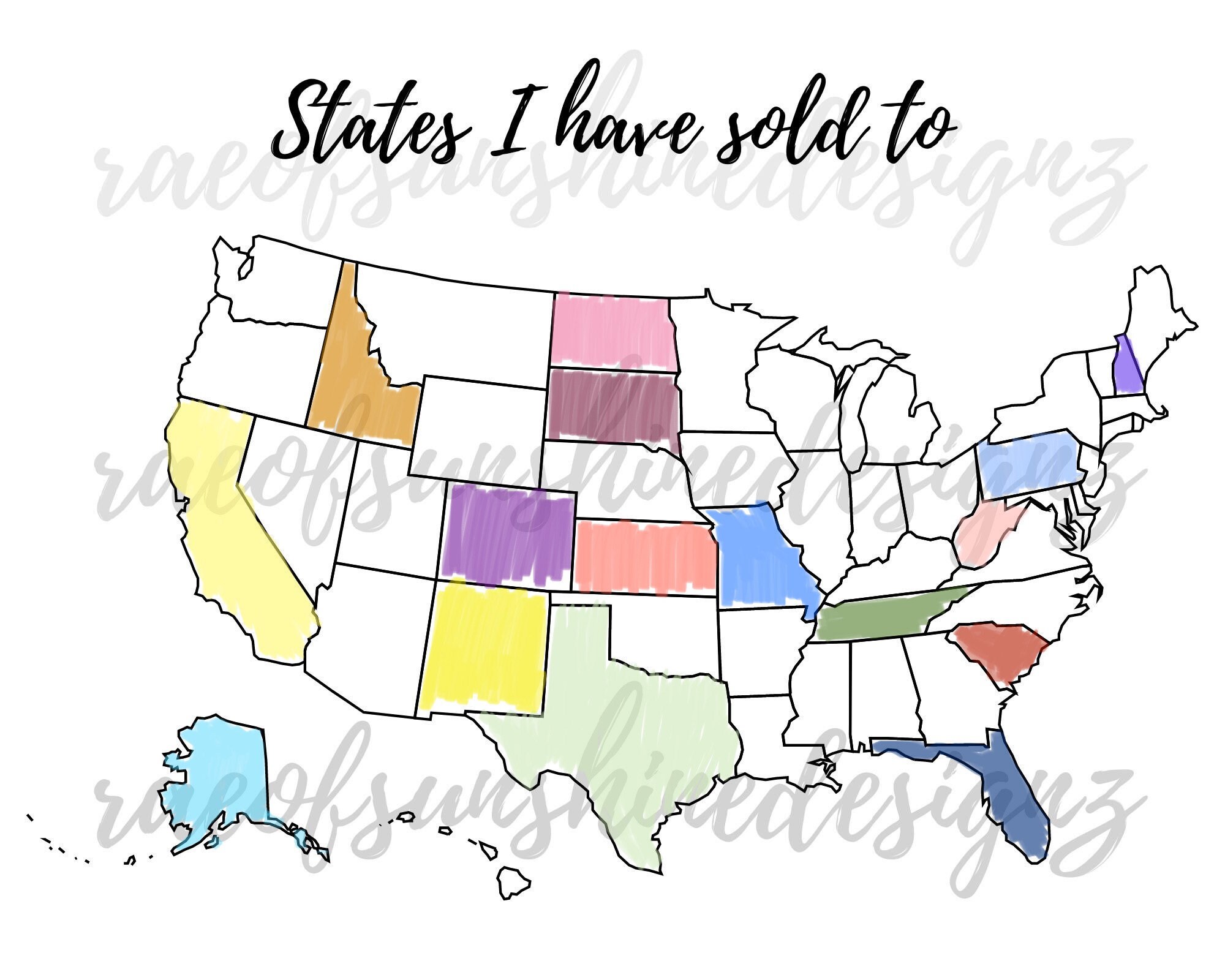 Map of Where I've Sold , Business Supplies, Small Business Owner ...