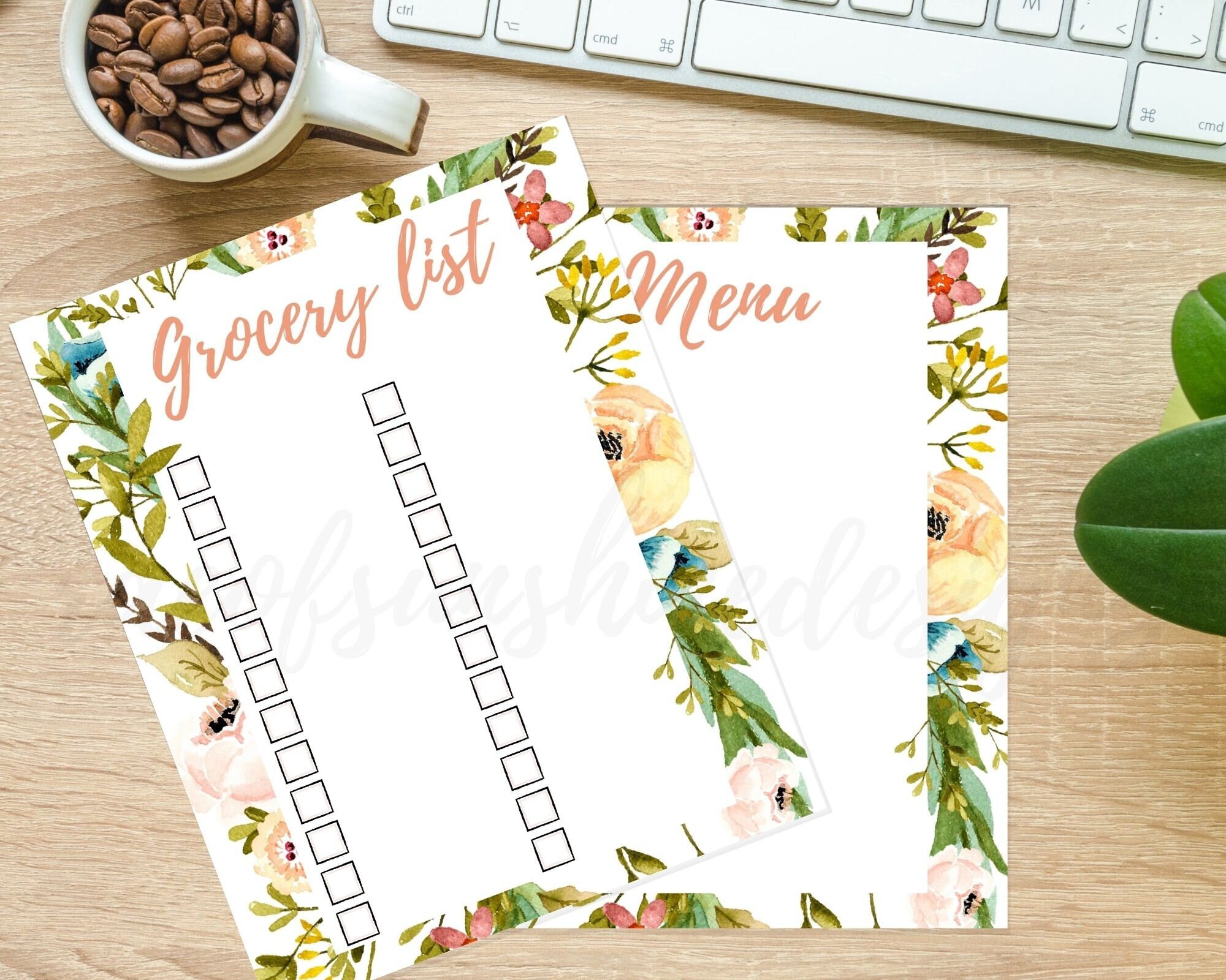 Menu Board for Kitchen Menu Planner Printable Menu Planner | Etsy