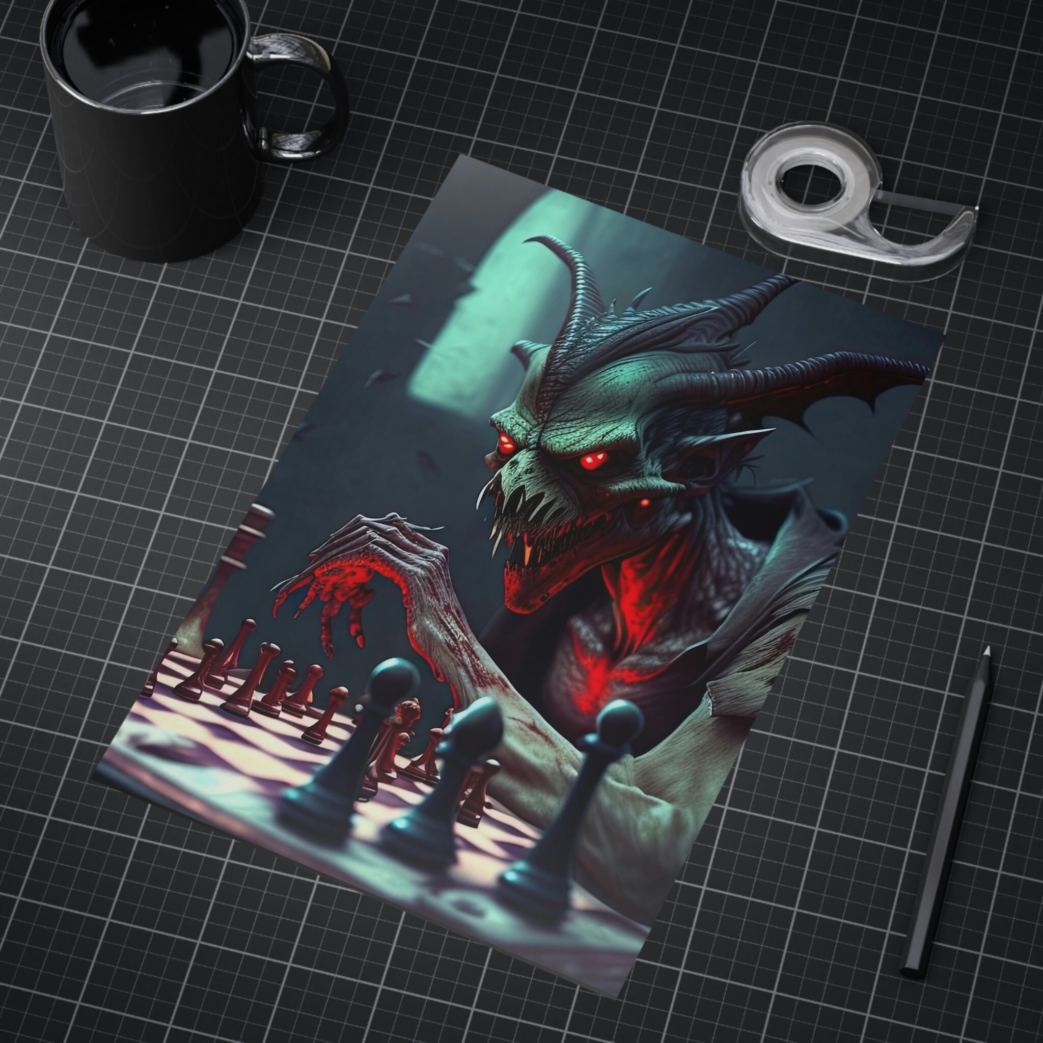 Horror Chess 8x12 Classic Wall Poster - Etsy