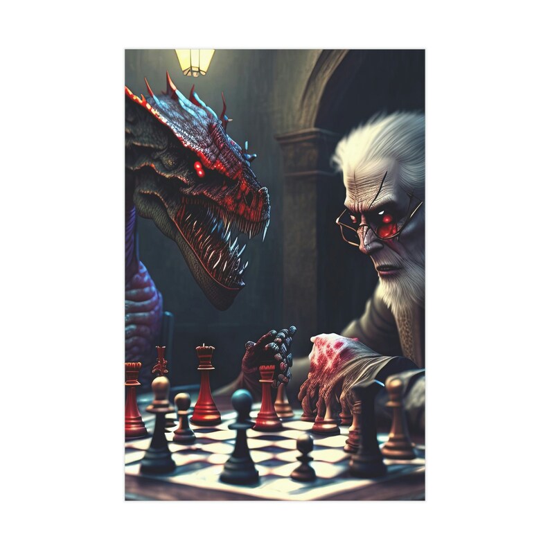 Evil Dragon Chess 8x12 Classic Wall Poster - Etsy