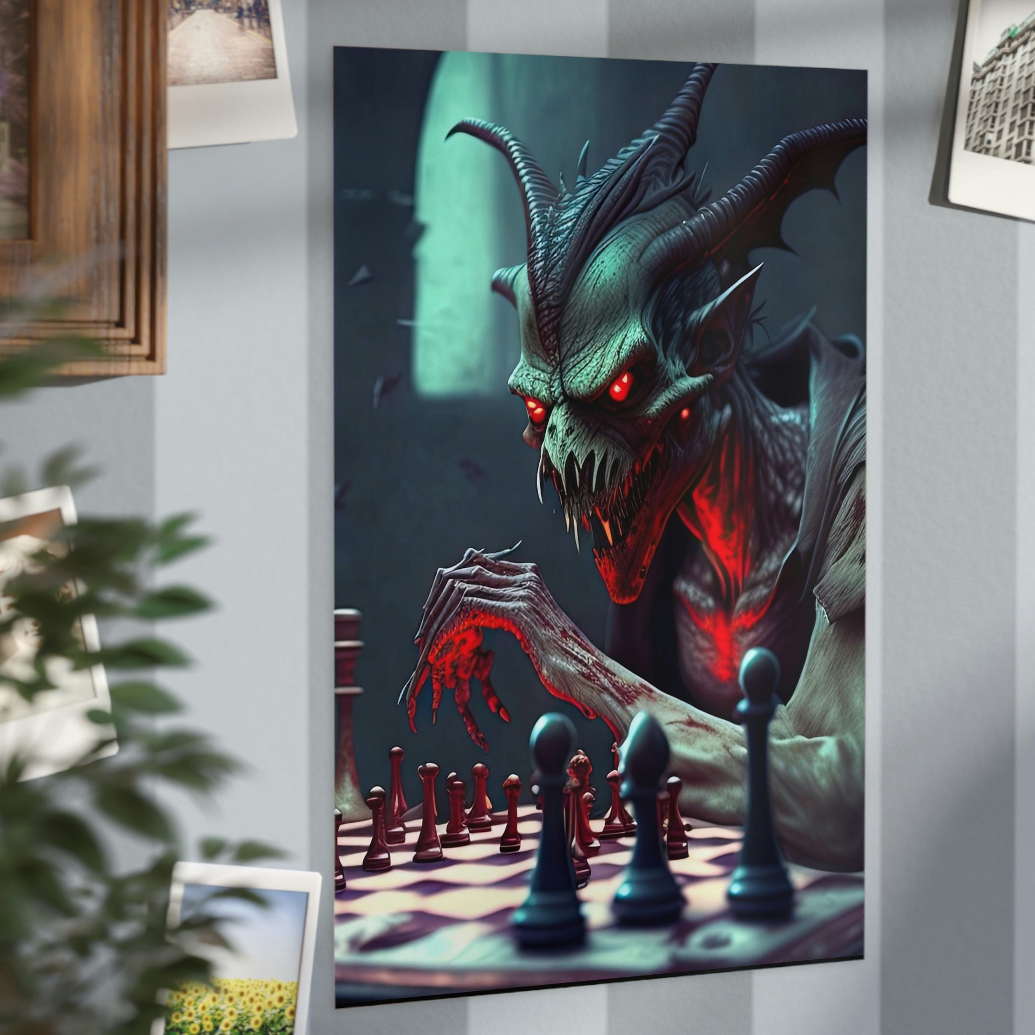Horror Chess 8x12 Classic Wall Poster - Etsy