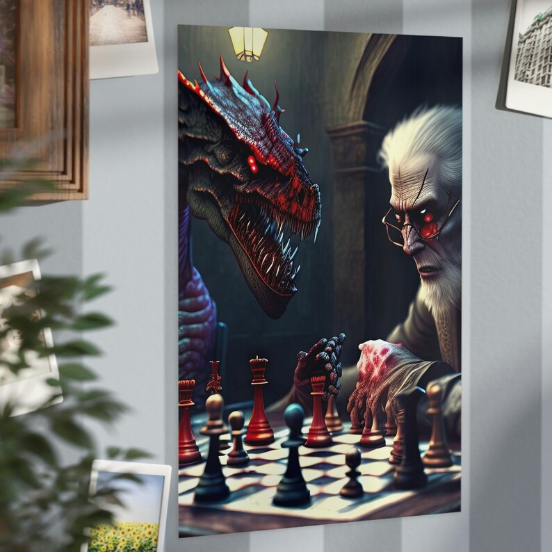 Evil Dragon Chess 8x12 Classic Wall Poster - Etsy