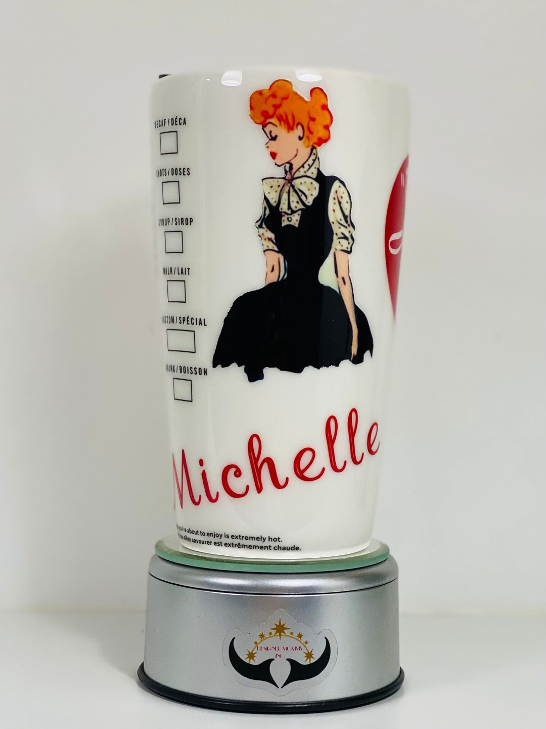 I Love Lucy Ceramic Tumbler Lucy Fans Starbucks Double Wall Ceramic ...