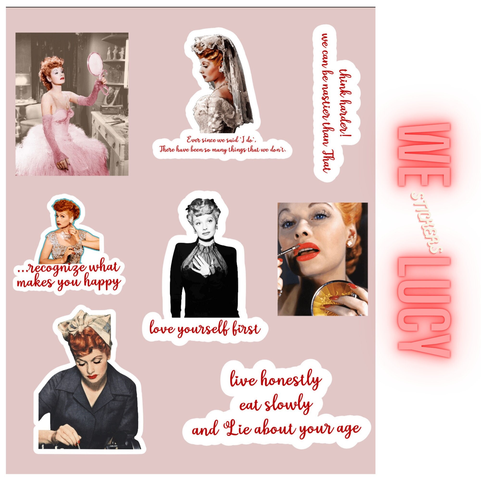 LUCY Famous Quotes Inspired Stickers I Love Lucy - Etsy