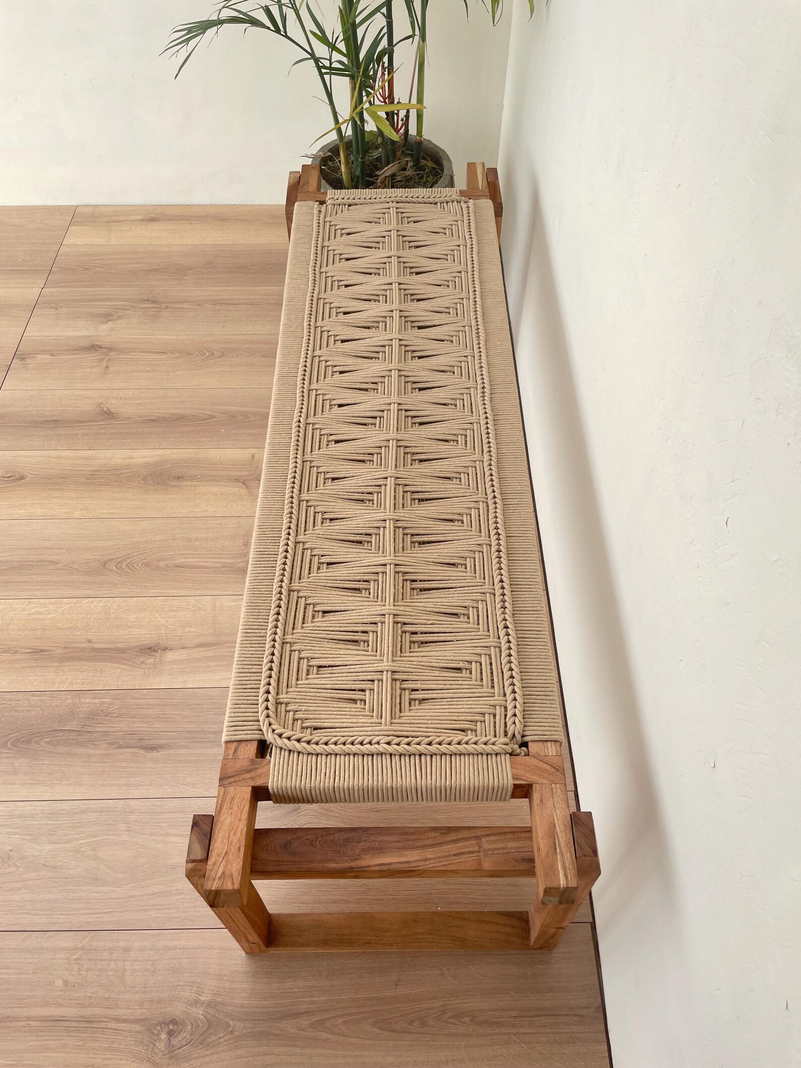 Mid-century Bench • Woven Bench • End of Bed Bench • Mudroom Bench ...