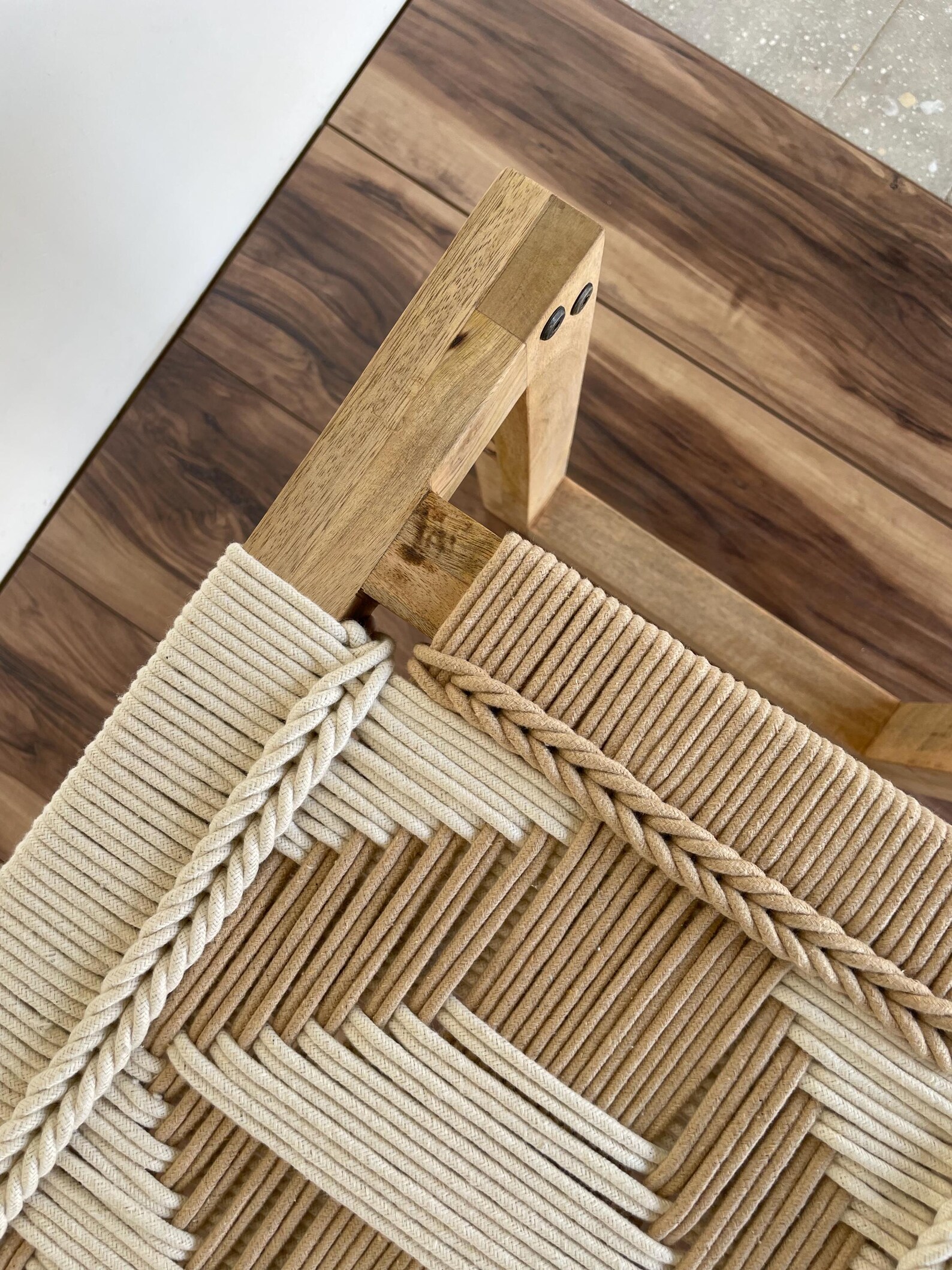 Modern Hand Woven Bench • Mid Century Woven Bench • Modern Entryway ...