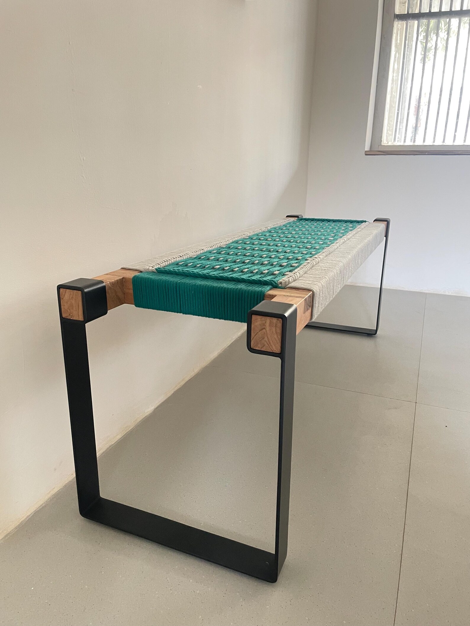 Modern Entryway Bench • Woven Bench • End of Bed Bench • Mudroom Bench ...