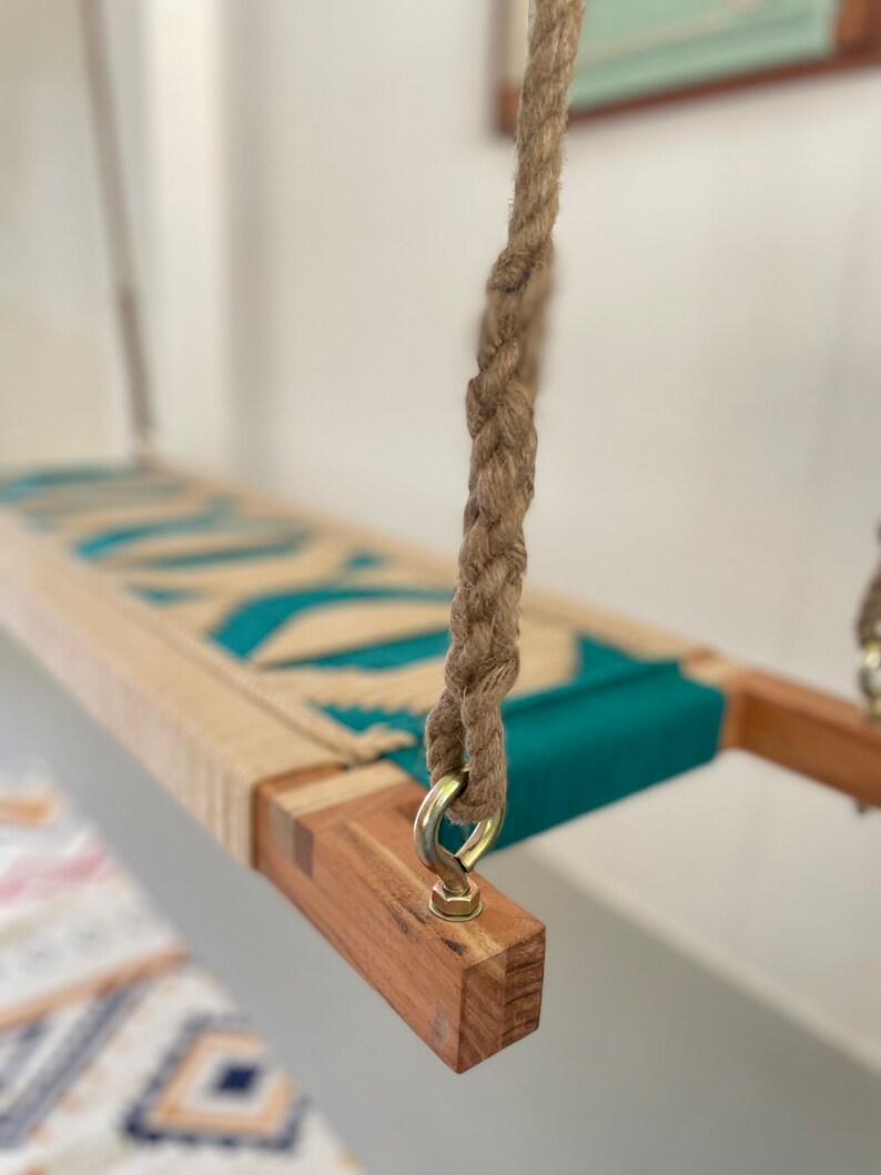 Hand Woven Tree Swing, Boho Wooden Indoor Outdoor Adults Tree Swing ...