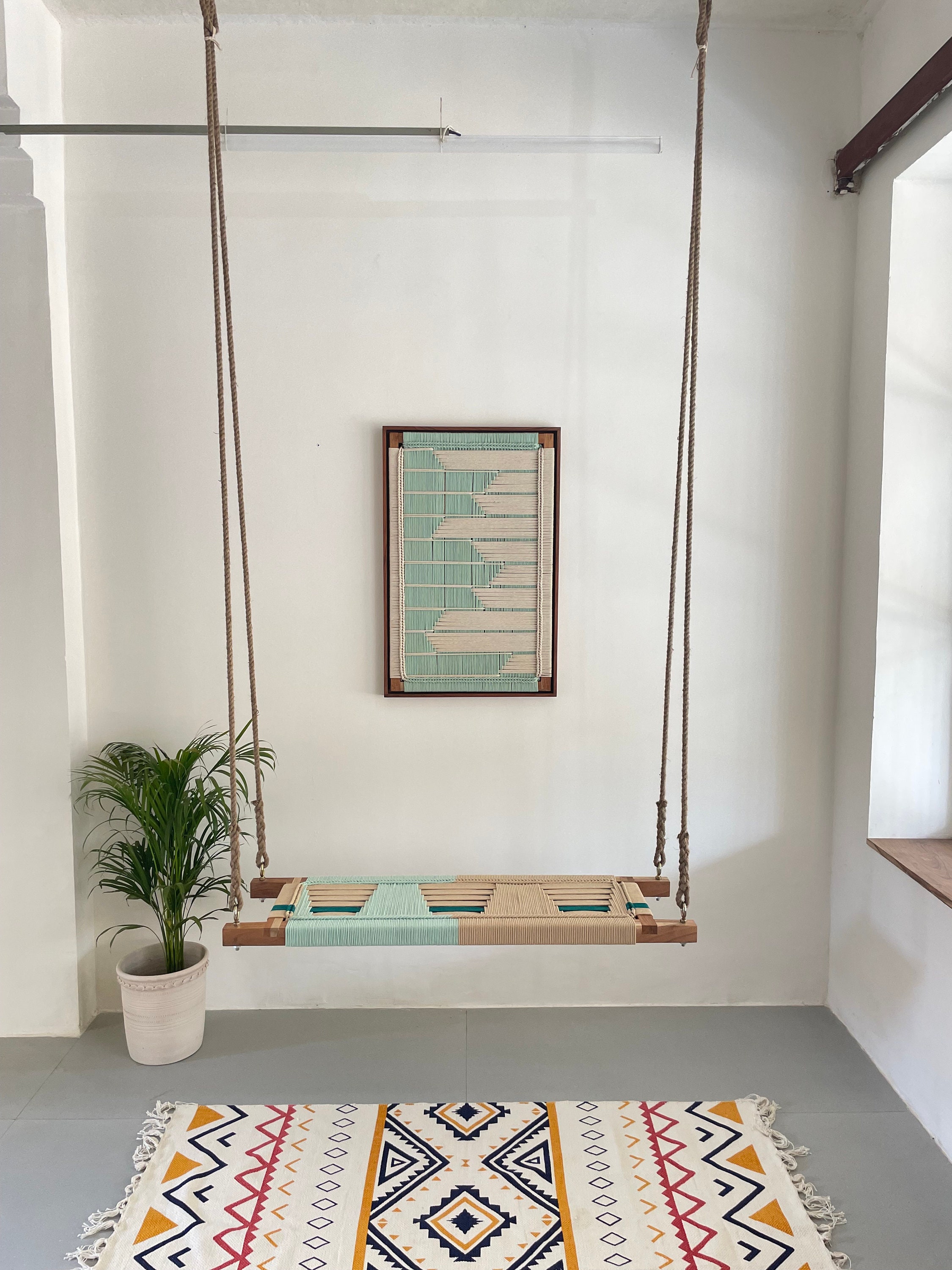 Woven Indoor Adults and Kids Modern Swing - Classic Scandinavian Design ...