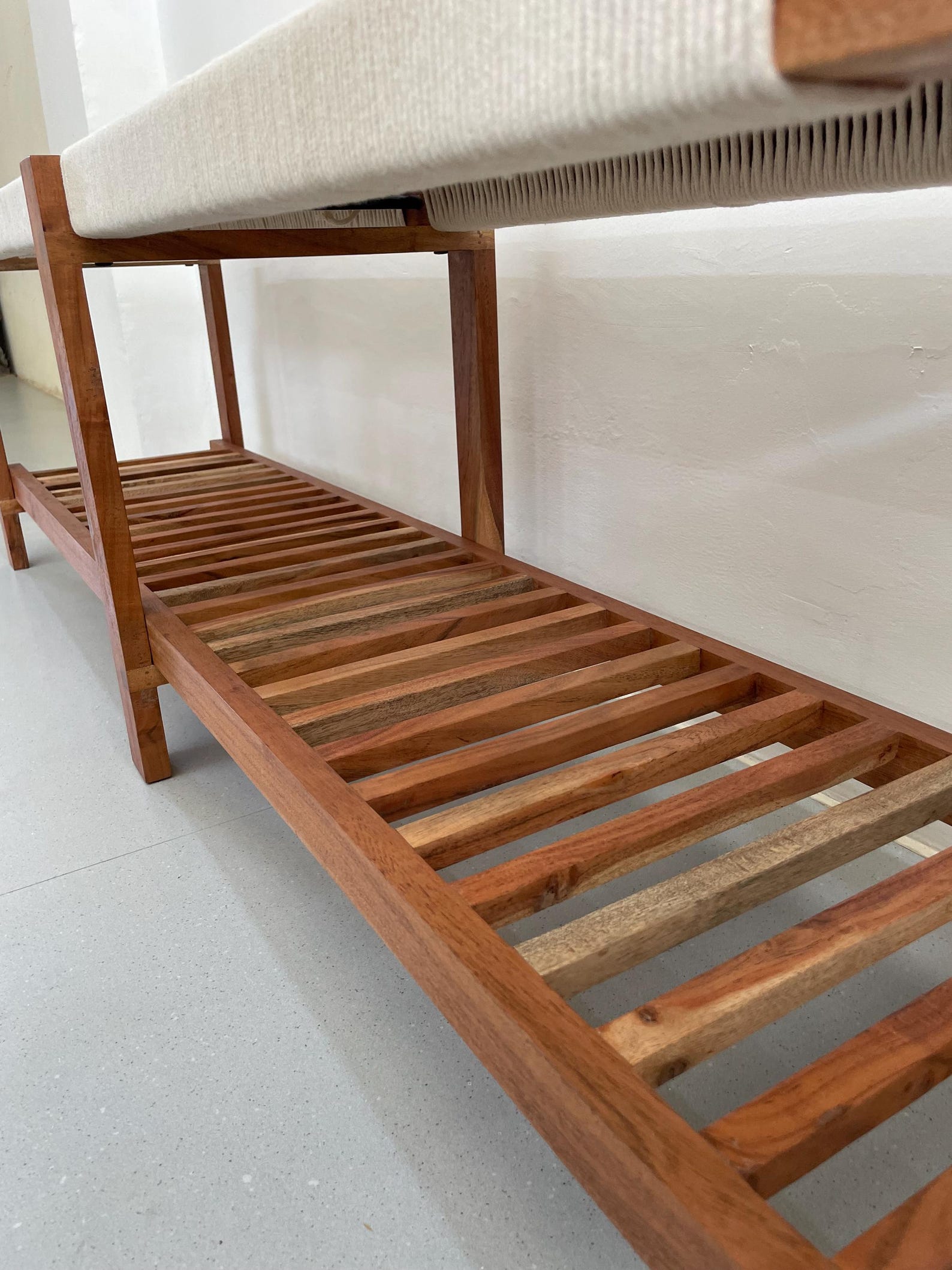 Handmade Woven Bench: Mid-century Modern Entryway Bench - Etsy