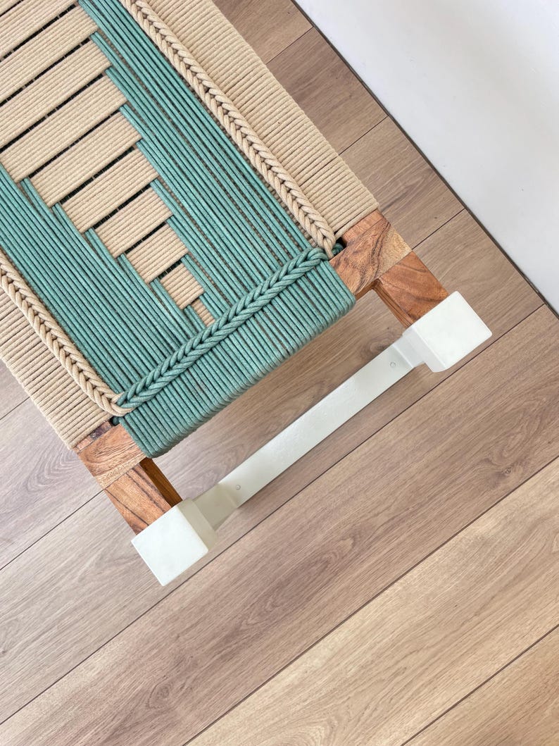Mid Century Woven Bench • Modern Entryway Bench • End Bench • Metal ...