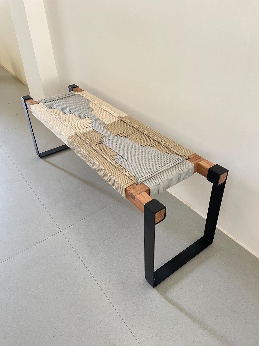 Mid-century Bench • Woven Bench • End of Bed Bench • Mudroom Bench ...