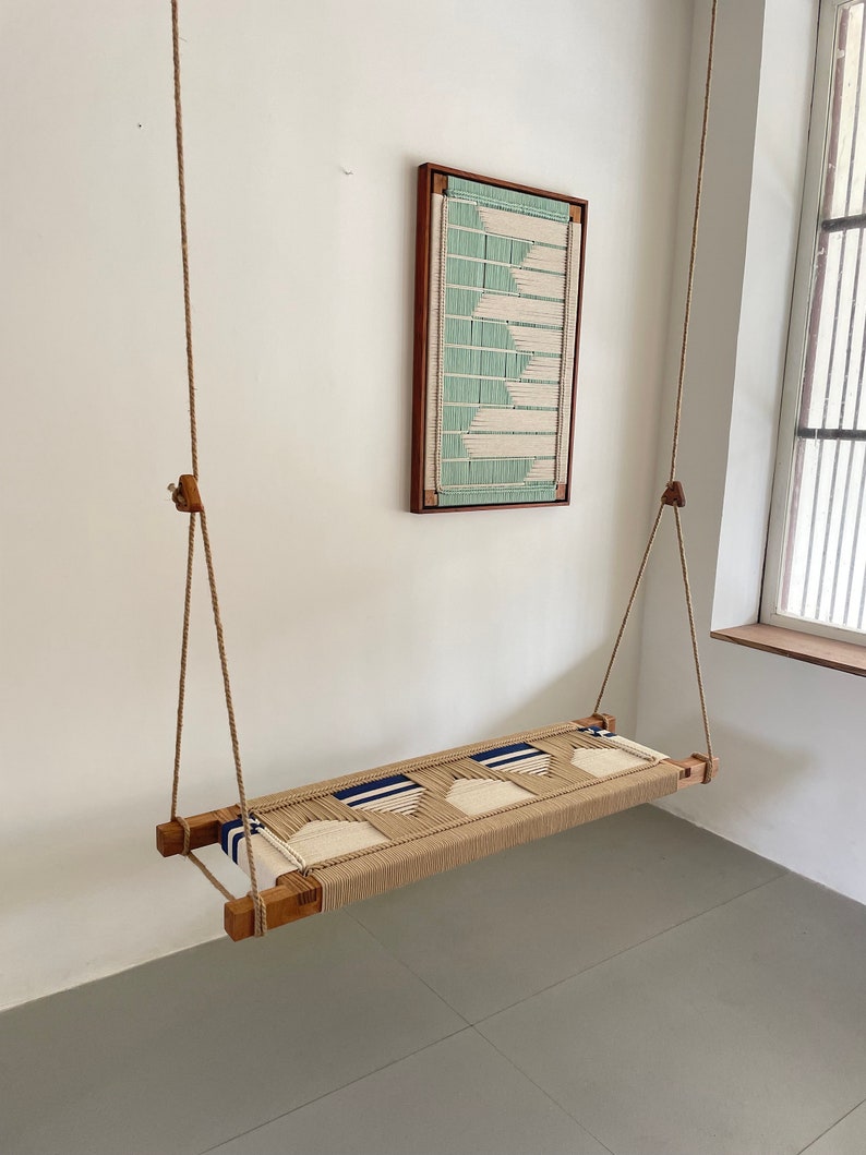 Woven Swing, Swing Bench, Swing Chair, Rocking Bench, Wooden Swing ...