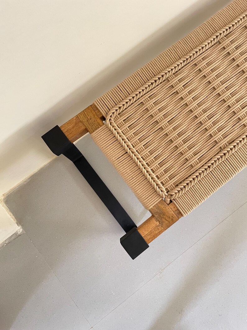 Woven Bench Modern Entryway Bench End Bench Metal Bench Charpoy Bench, Hand Made Woven Bench - Etsy