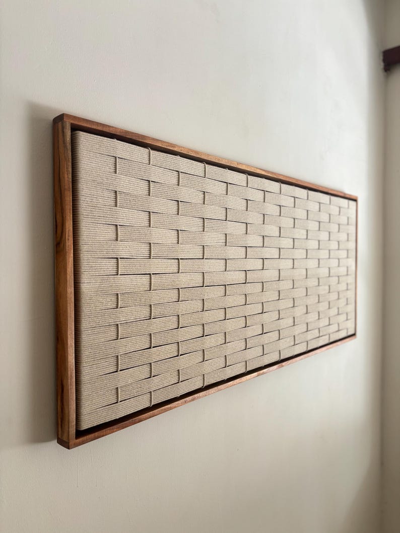 Framed Woven Tapestry: Modern Handmade Cotton Wall Art - Etsy