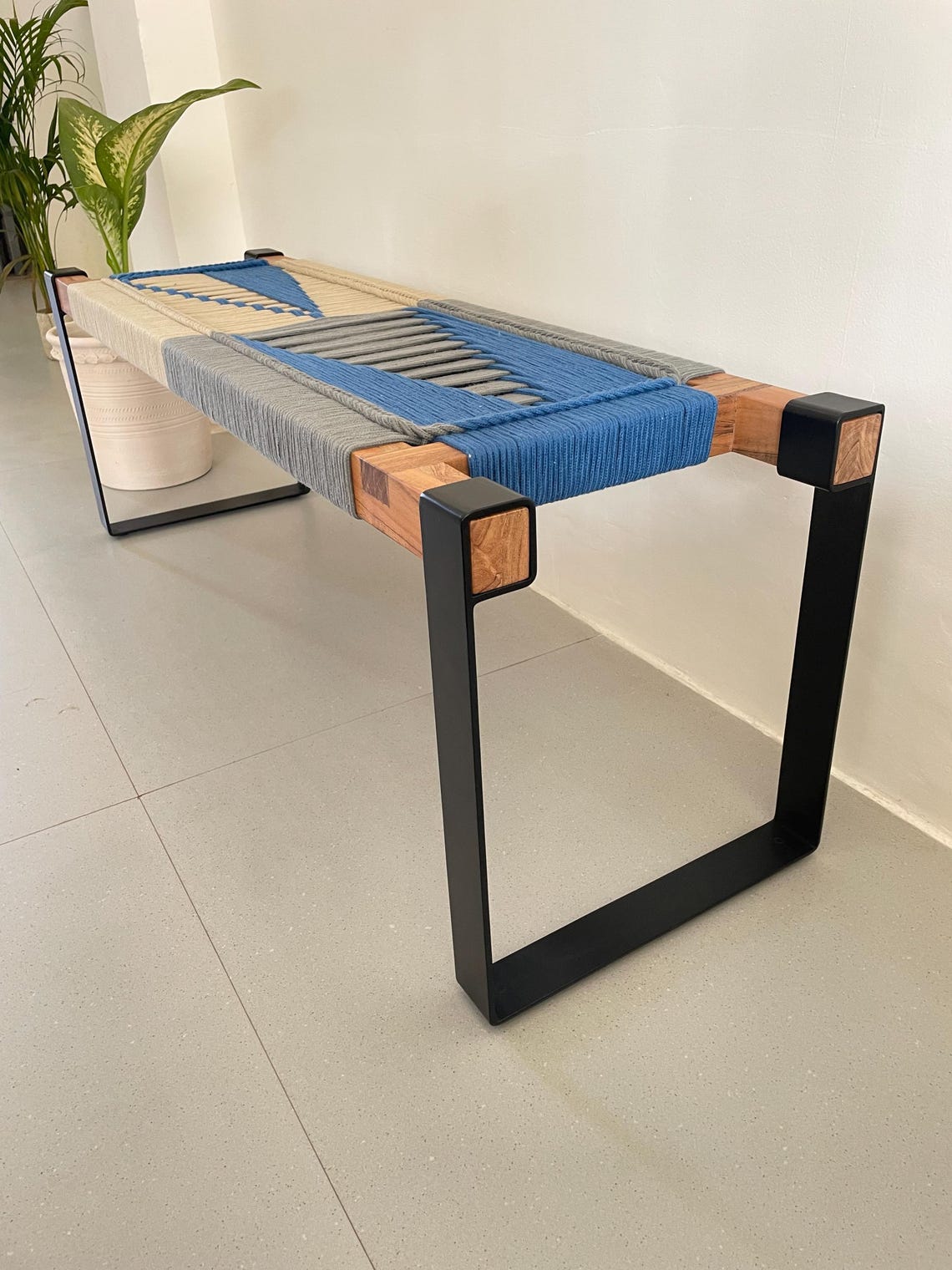 Mid-century Bench • Woven Bench • End of Bed Bench • Mudroom Bench ...