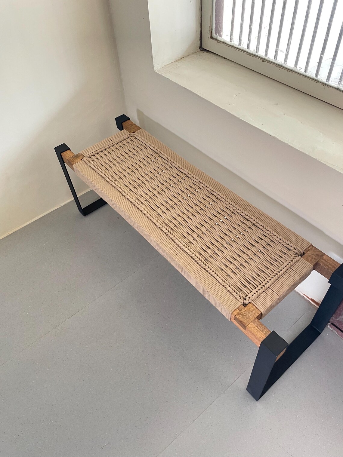 Woven Bench Modern Entryway Bench End Bench Metal Bench Charpoy Bench ...