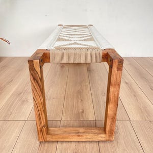 Boho Woven Bench Mid Century Modern Woven Bench Modern Entryway Bench ...