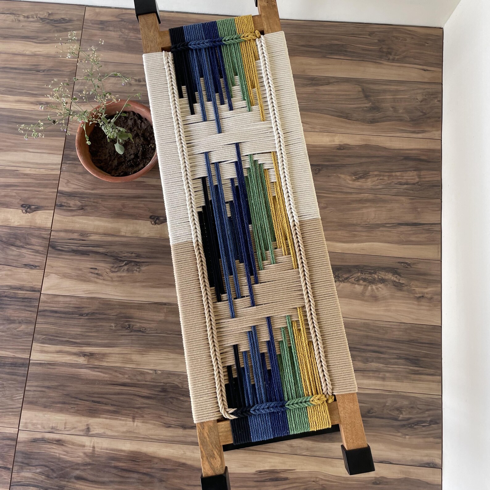 Hand Woven Bench Mid Century Woven Bench Modern Entryway Bench End ...