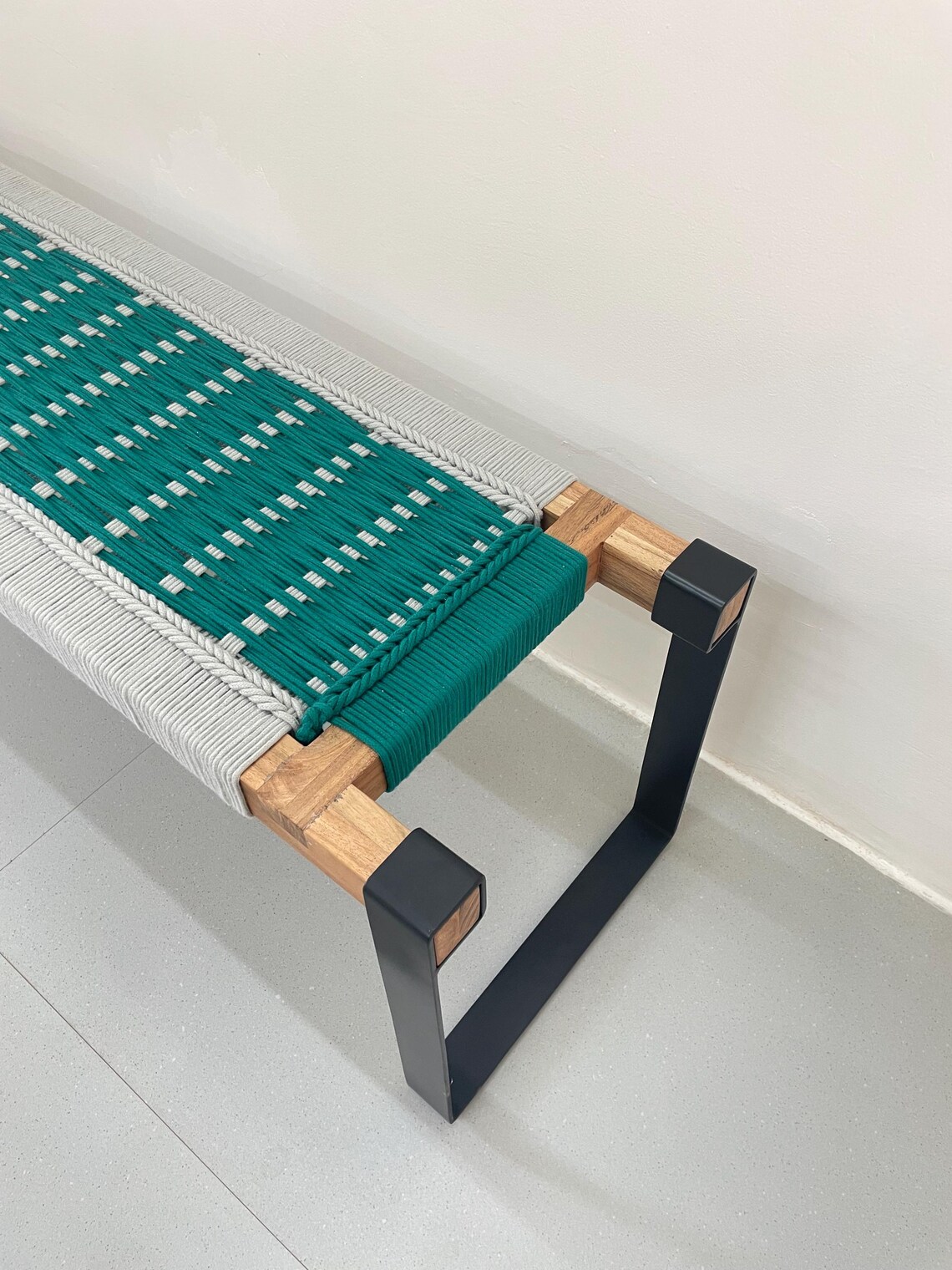 Modern Entryway Bench • Woven Bench • End of Bed Bench • Mudroom Bench ...