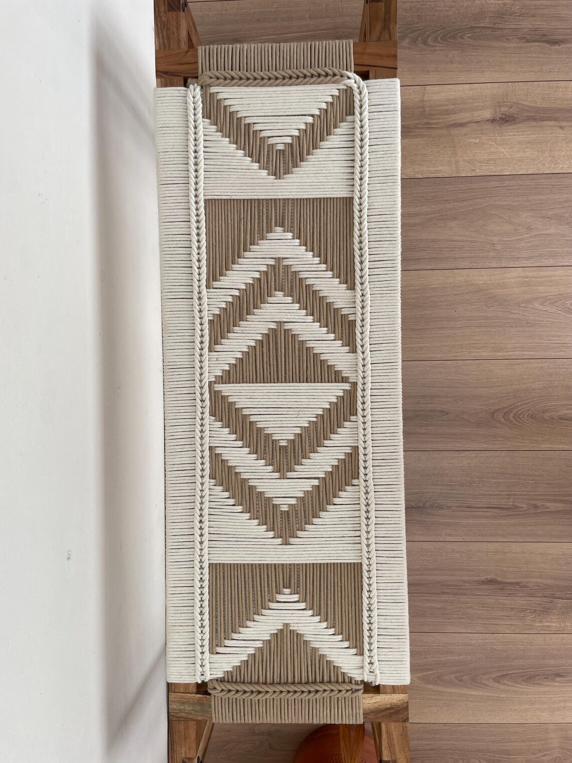 Boho Woven Bench • Mid Century Modern Woven Bench • Modern Entryway ...