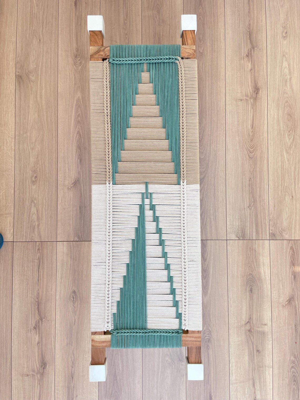 Mid Century Woven Bench • Modern Entryway Bench • End Bench • Metal ...