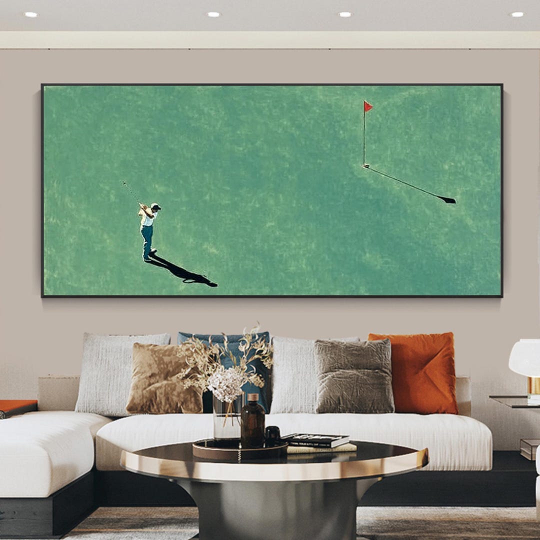 Abstract Golf Sport Oil Painting, Abstract Playing Golf Canvas Art ...