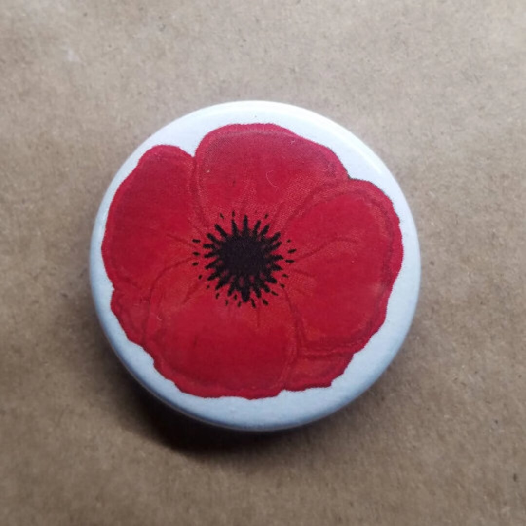 Memorial Buttons Red Poppies Set of 5 - Etsy