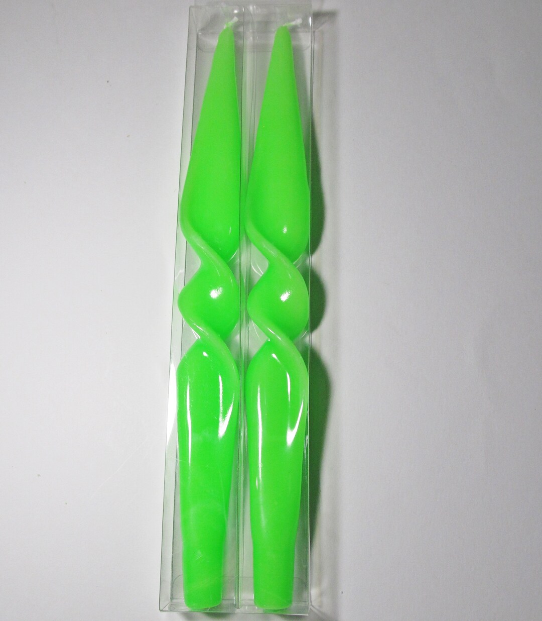 Neon Green Swirled Glowing Wax Taper Candlestick 12 for Your Uranium or ...