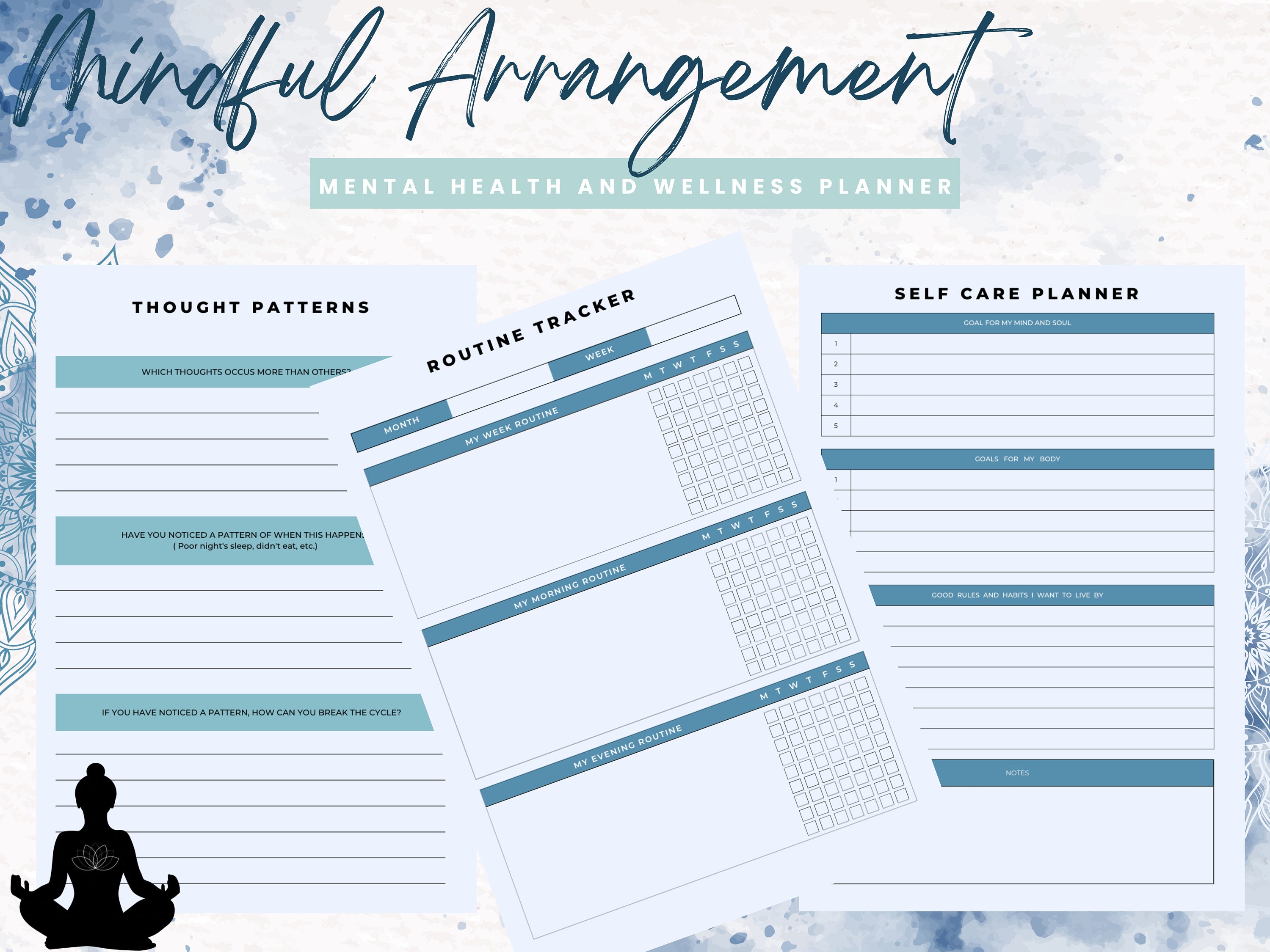 Mental Health Wellness Planner - Journal Therapy - Mental Health ...
