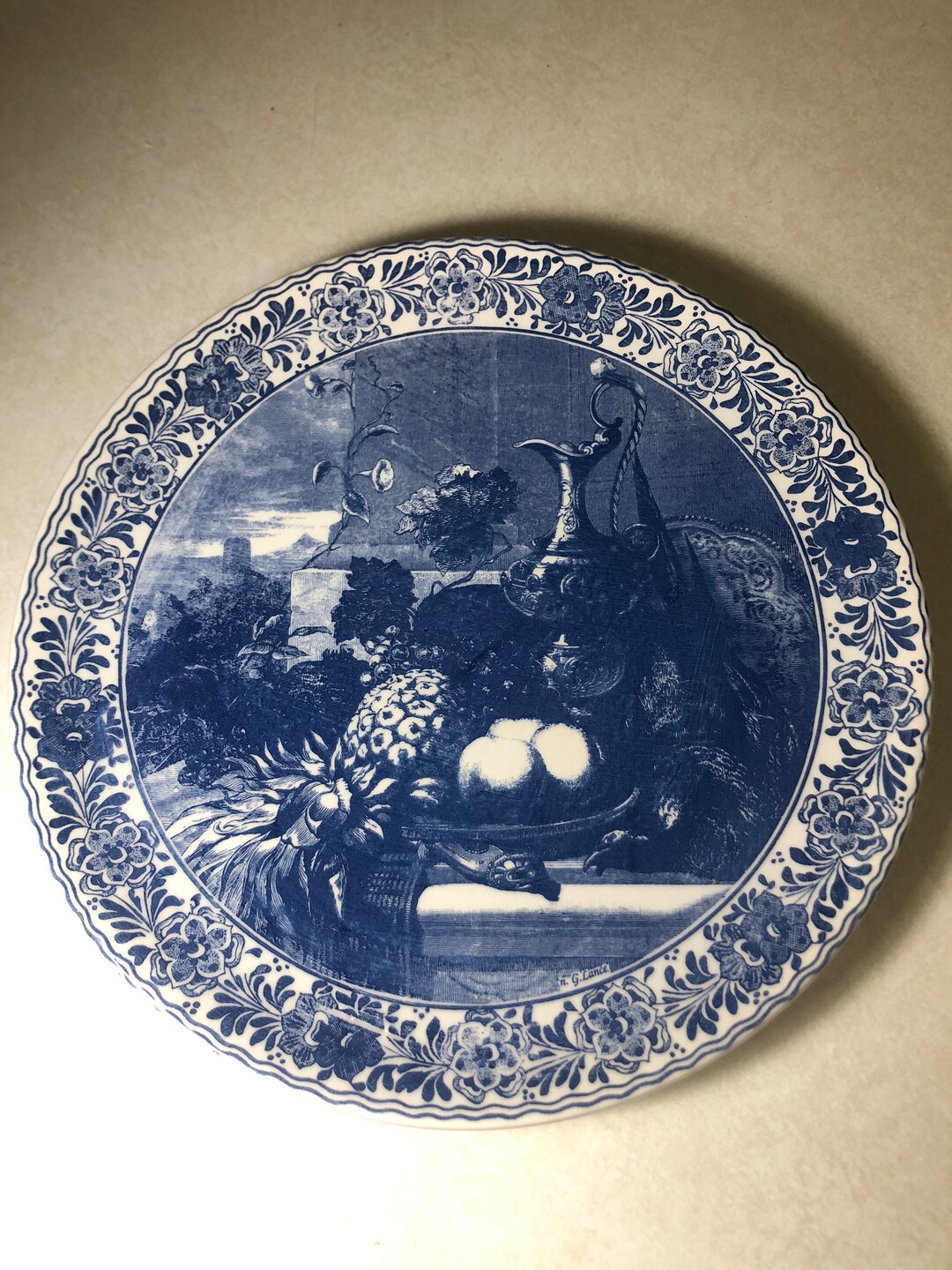 Antique Vintage 13 Delfts Blauw Harvest Meal Decorative Plate. Made in ...