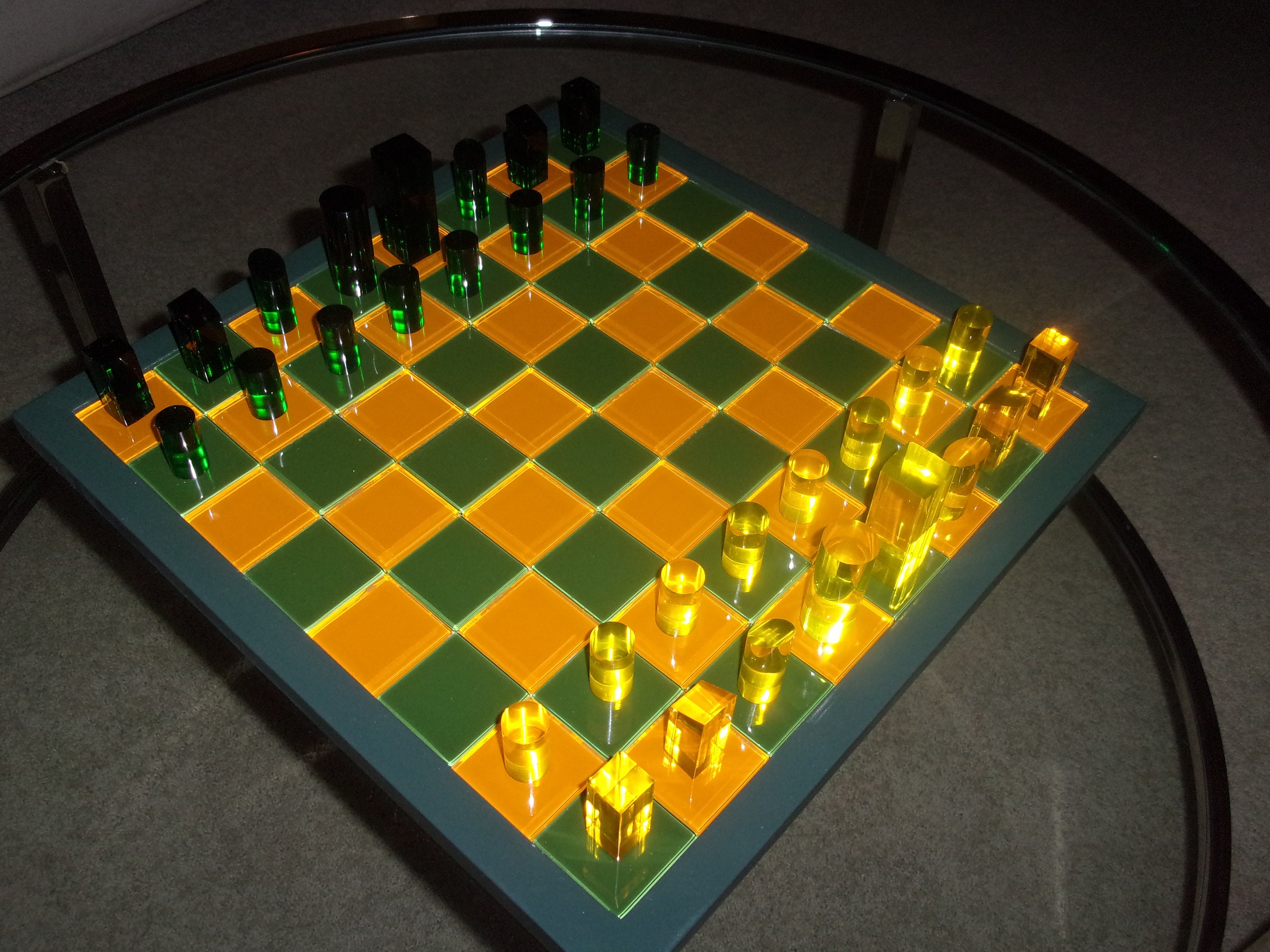 Green and Gold Chess Set - Etsy