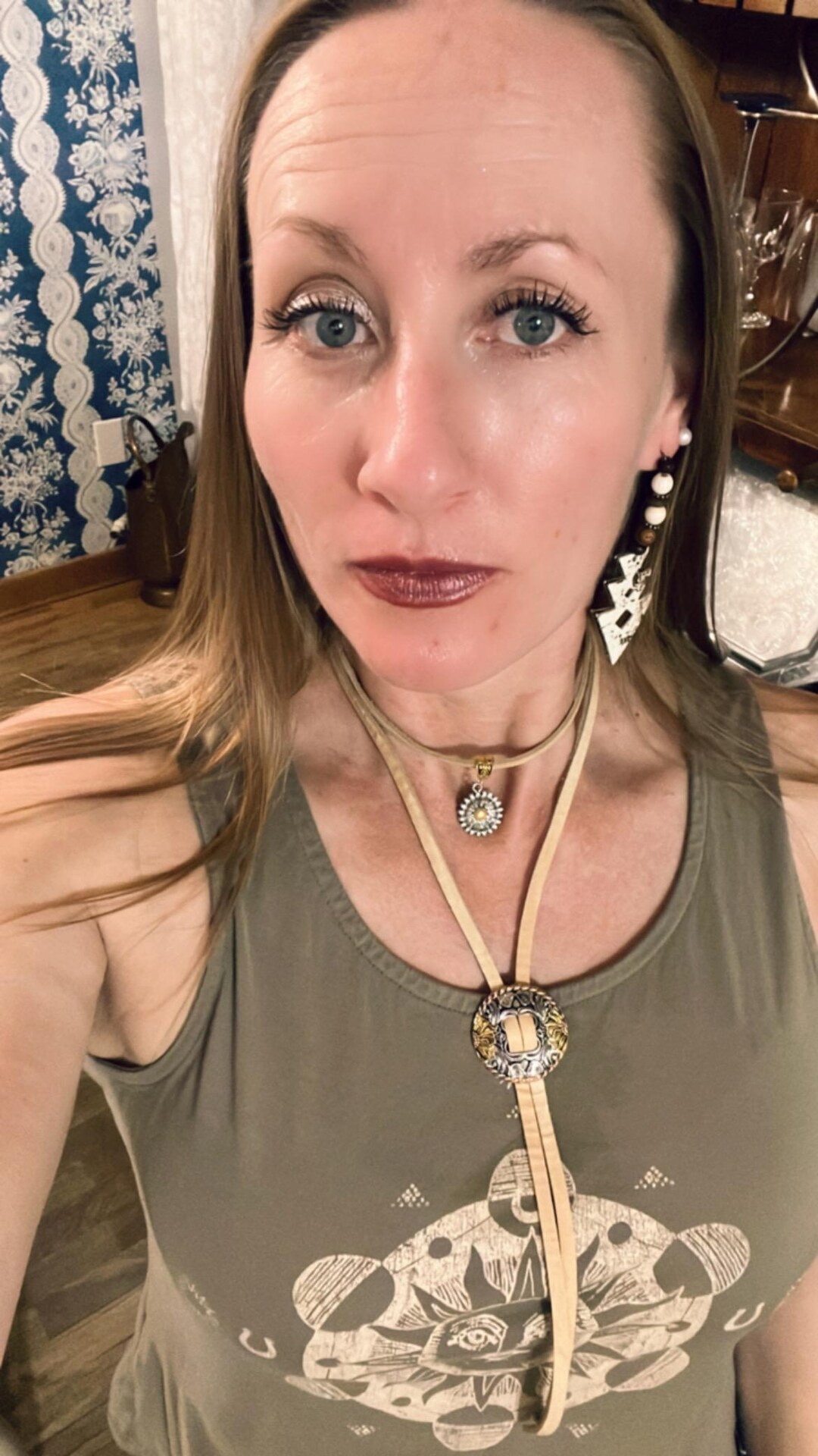 Wrap Bolo Necklace With Sunflower Pendant, Boho Bolo Tie, Long Leather ...