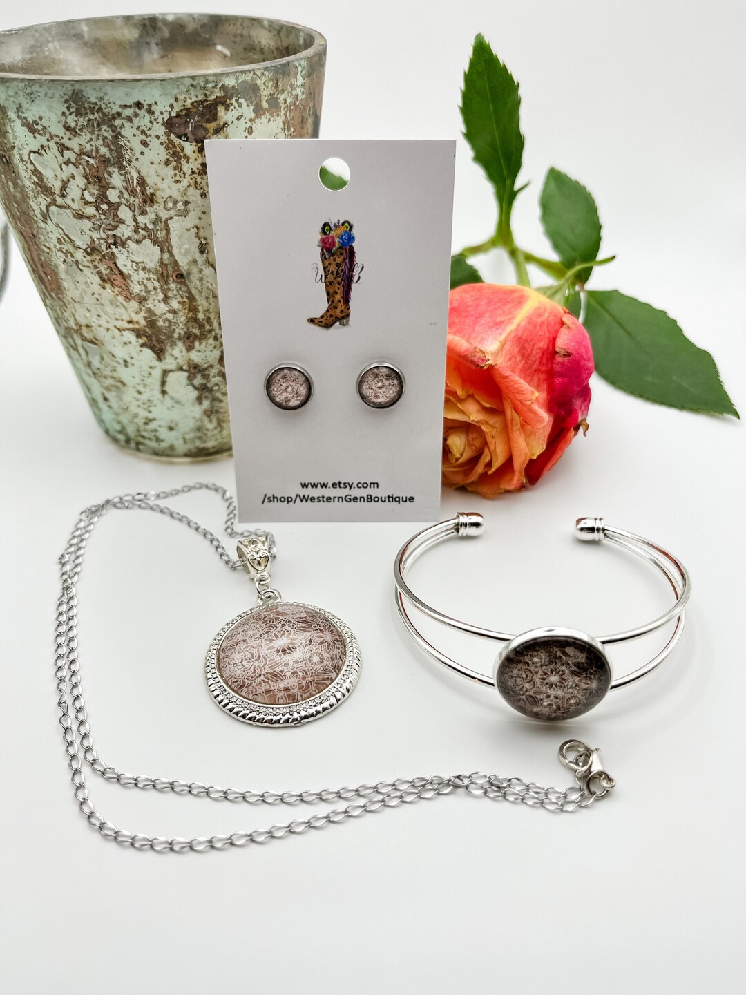 Cottagecore Jewelry Set, Shabby Chic Jewelry, Best Friend Gift for Her ...