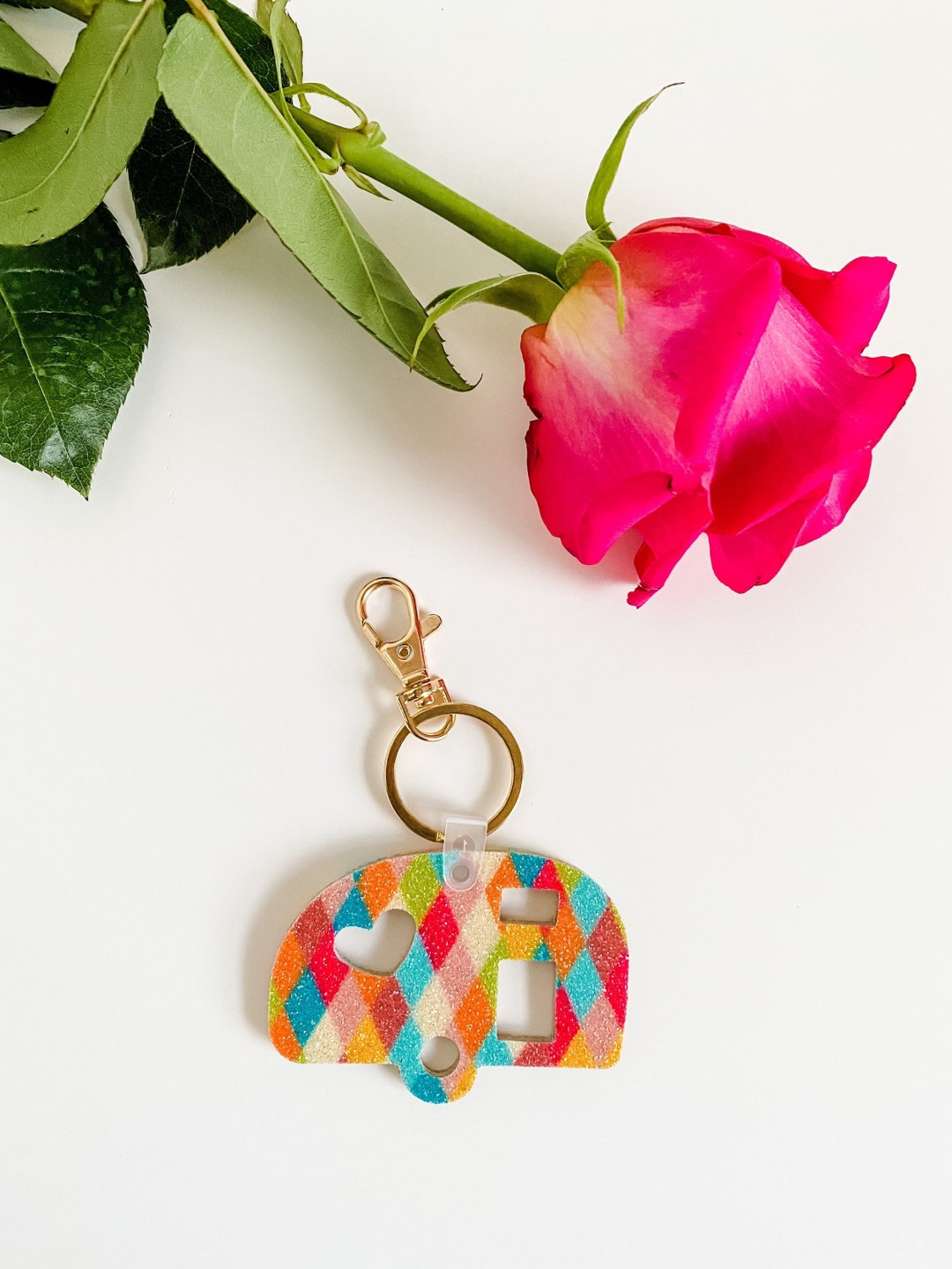 Vintage Camper Keychain, Glamping Gift, Gypsy Wagon Keychain, Purse ...