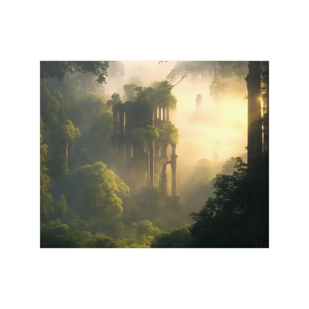 Misty Jungle Ruins-by:kmcc Satin Posters 210gsm - Etsy