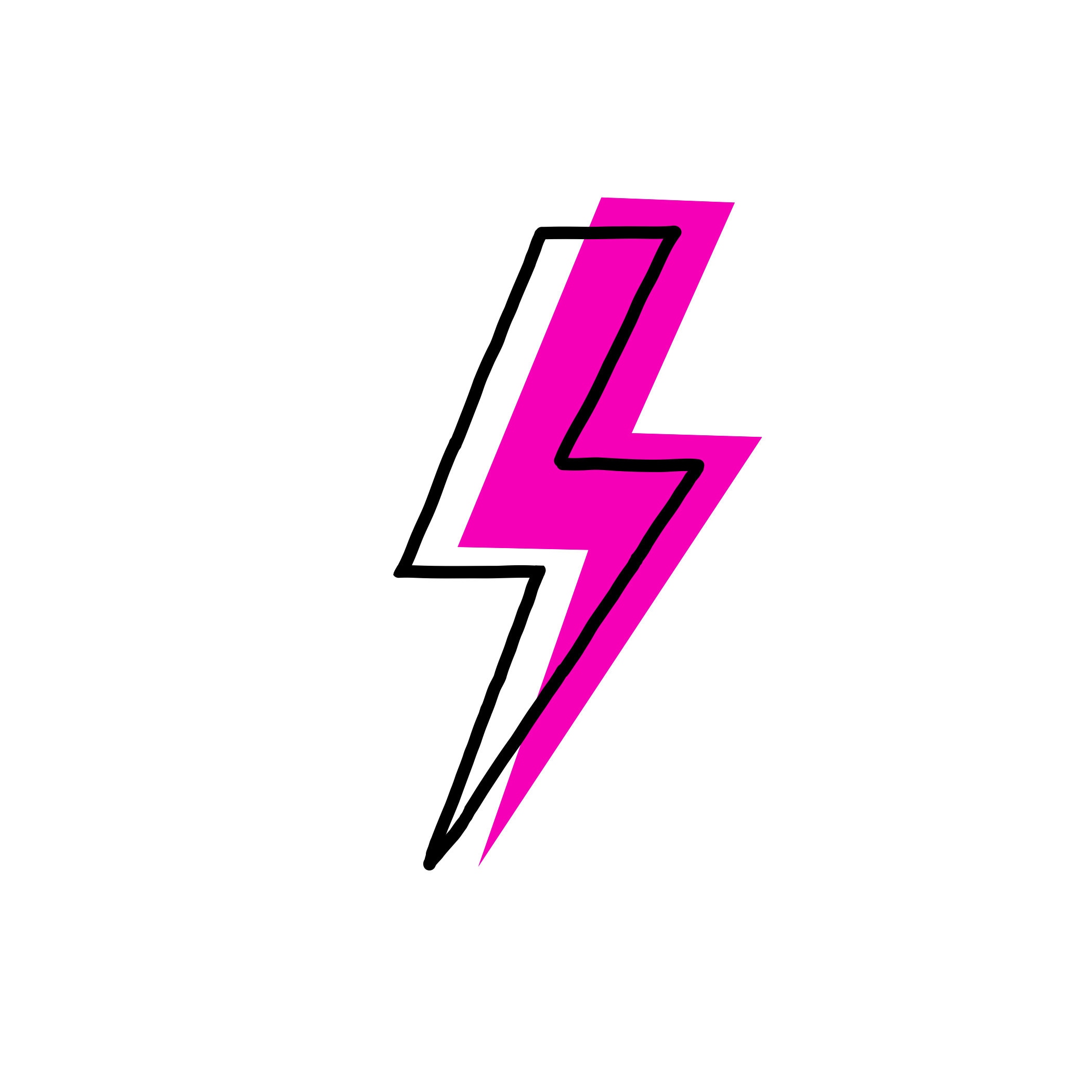 3D Comic Lightning Bolt, Pink, Hand Drawn - Etsy