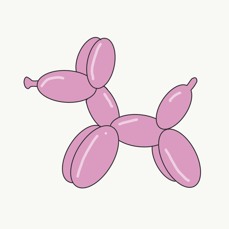 Pink Animal Balloon Art Decal Reflection Detail for Cricuts, Arts ...