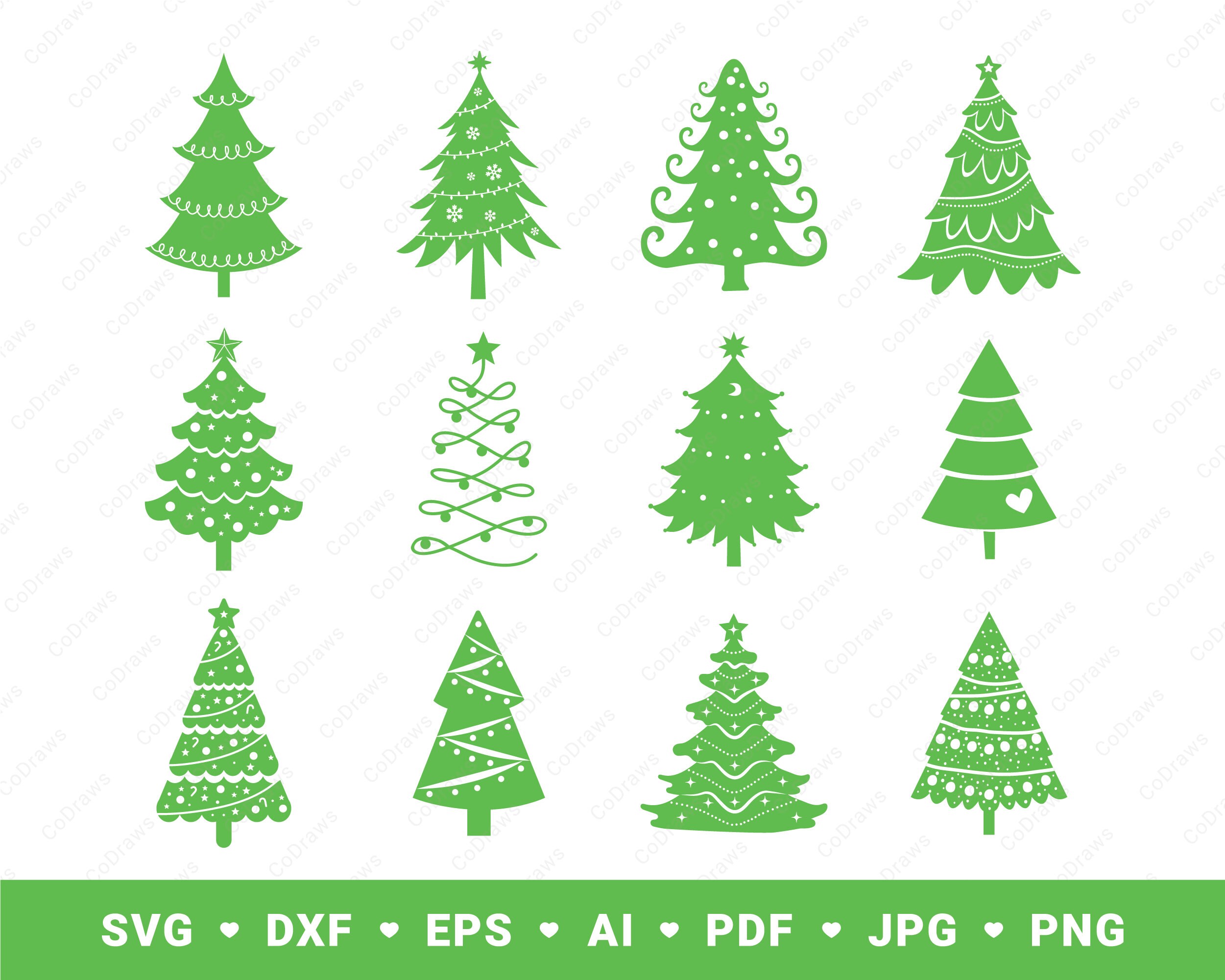 Christmas Tree svg Pine Tree svg Christmas Tree Clipart Svg | Etsy