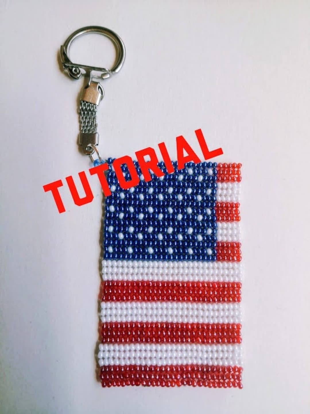 Tutorial American Flag Beaded Pendant, DIY Pattern - Etsy