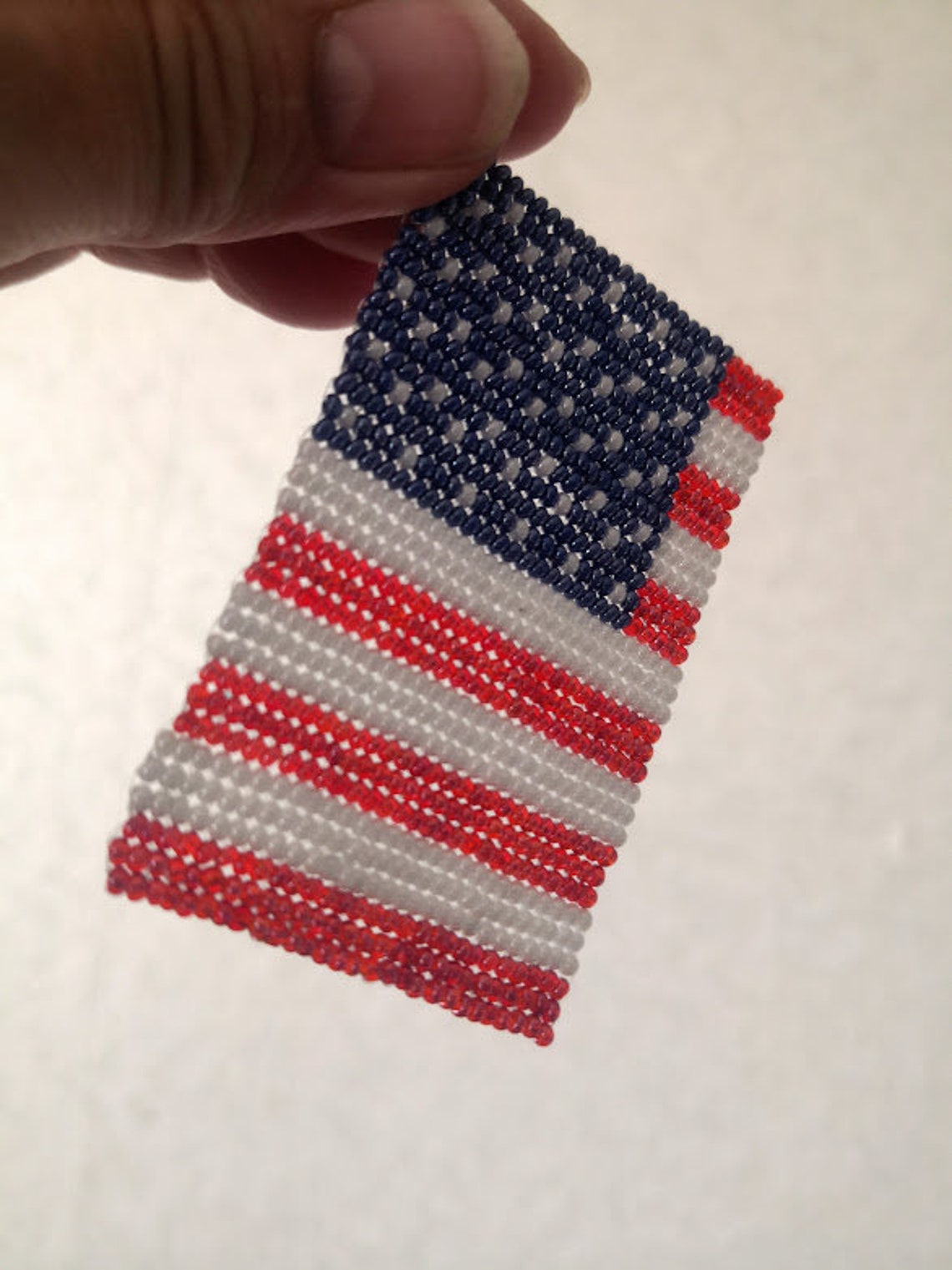 Tutorial American Flag Beaded Pendant, DIY Pattern - Etsy