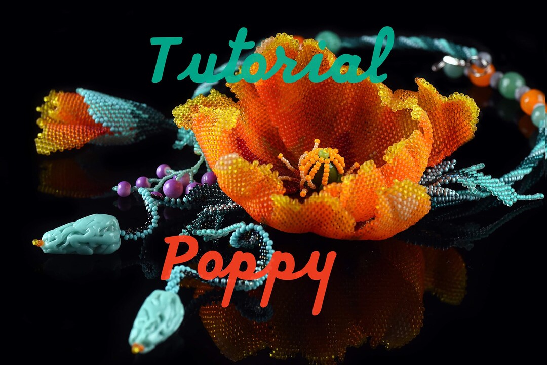 PDF Tutorial Beading Orange Poppy Instruction is English 3d Beaded ...