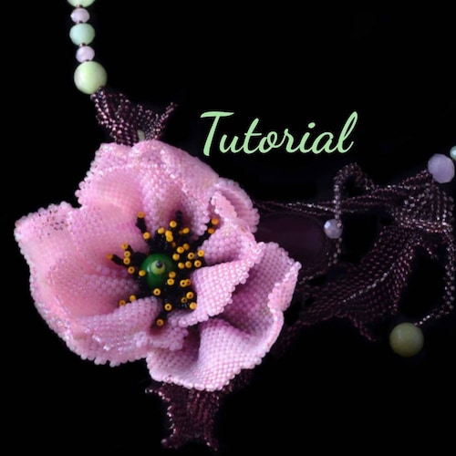 PDF Tutorial Beading Pink Poppy Instruction in English Beaded | Etsy