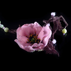 PDF Tutorial Beading Pink Poppy Instruction in English Beaded - Etsy