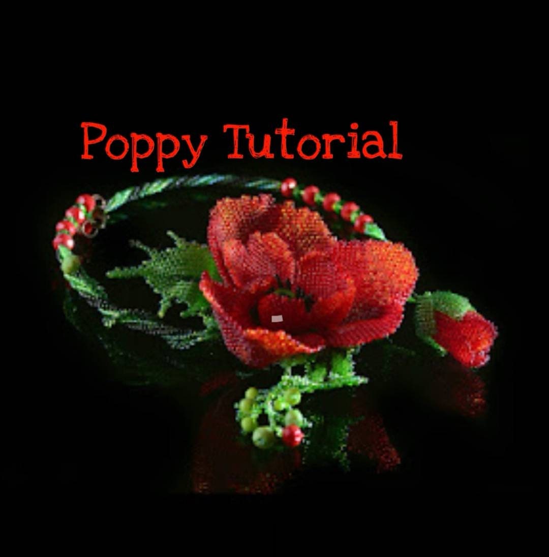 PDF Tutorial Beading Red Poppies. the Instruction is English. - Etsy