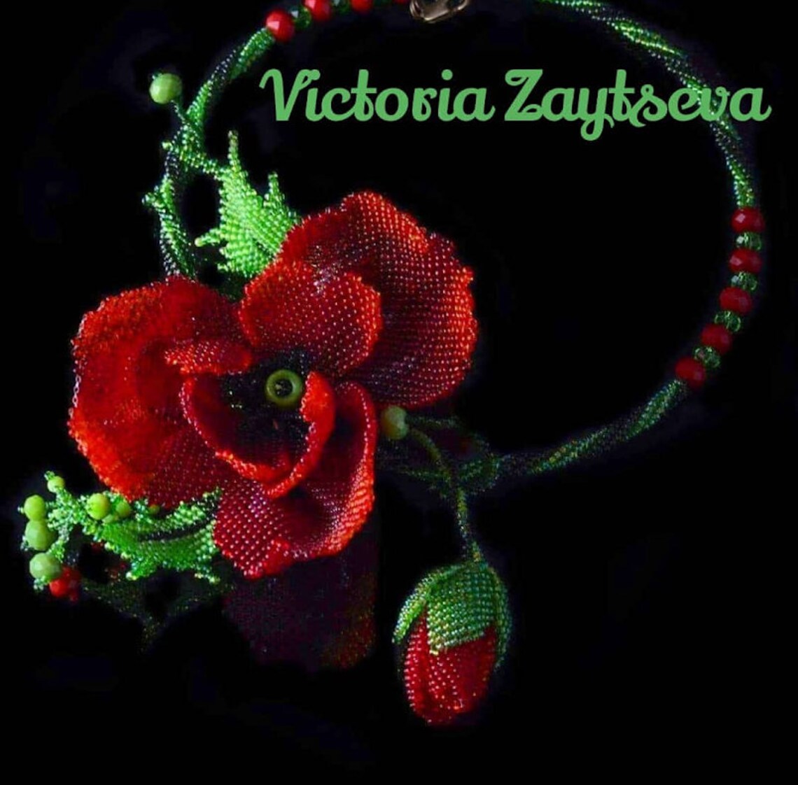 Necklace Tutorial DIY Beaded Necklace Poppy 3d Master Class - Etsy