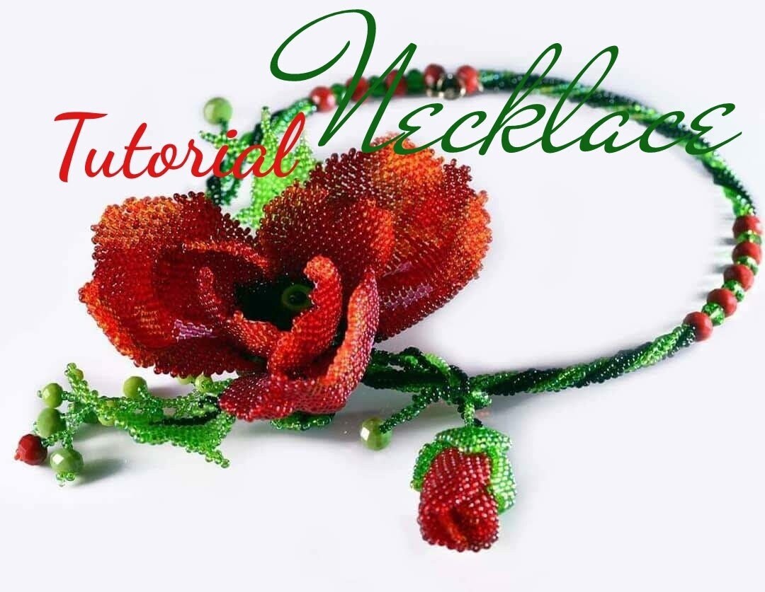 Necklace Tutorial DIY Beaded Necklace Poppy 3d Master Class - Etsy