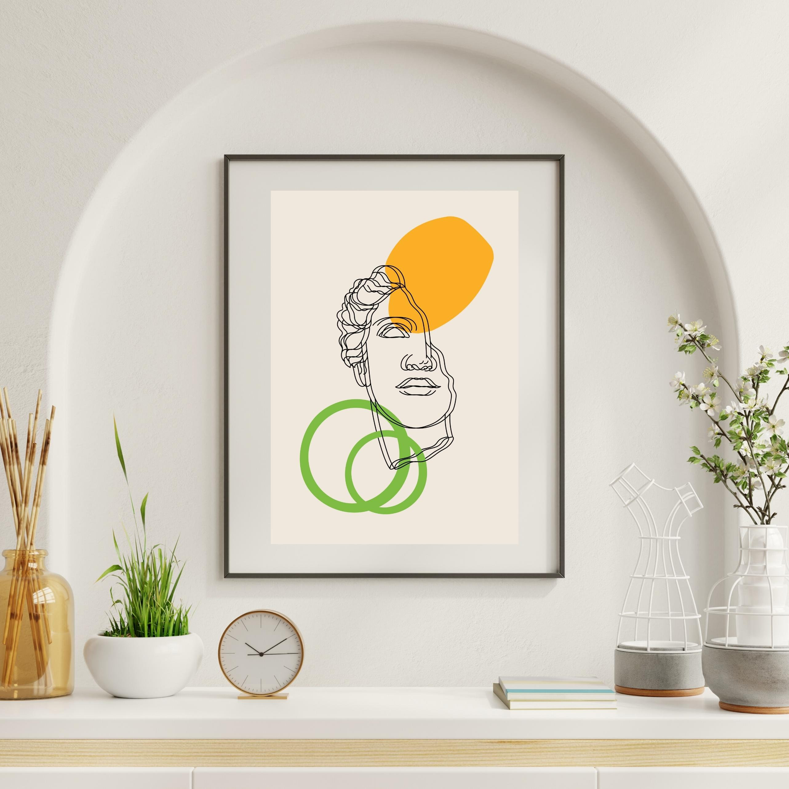 Greek Line Art Print, Ancient Roman Minimal Poster, Ancient Head Line ...