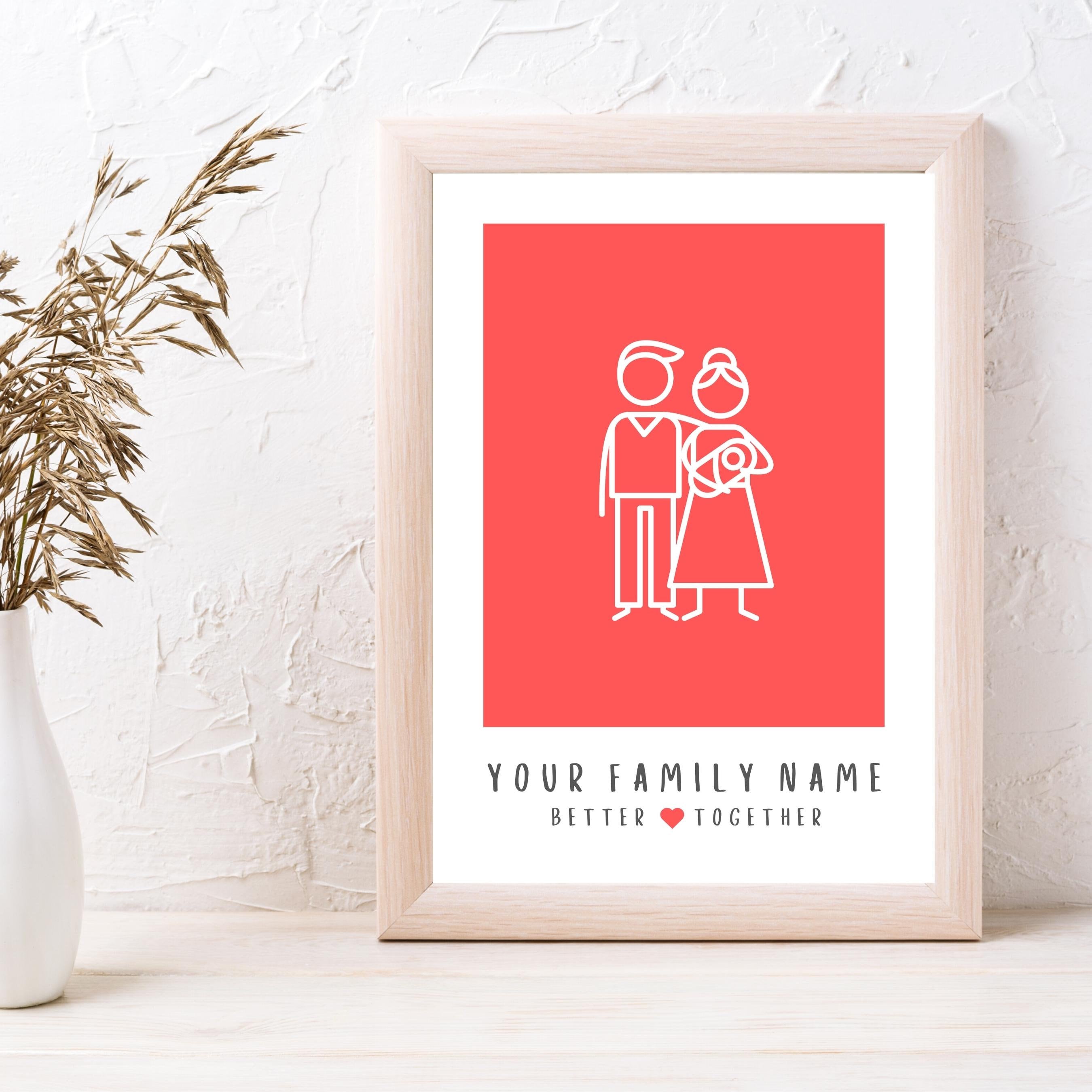 Personalized Family Art Print With Names, Custom Family Wall Art With ...