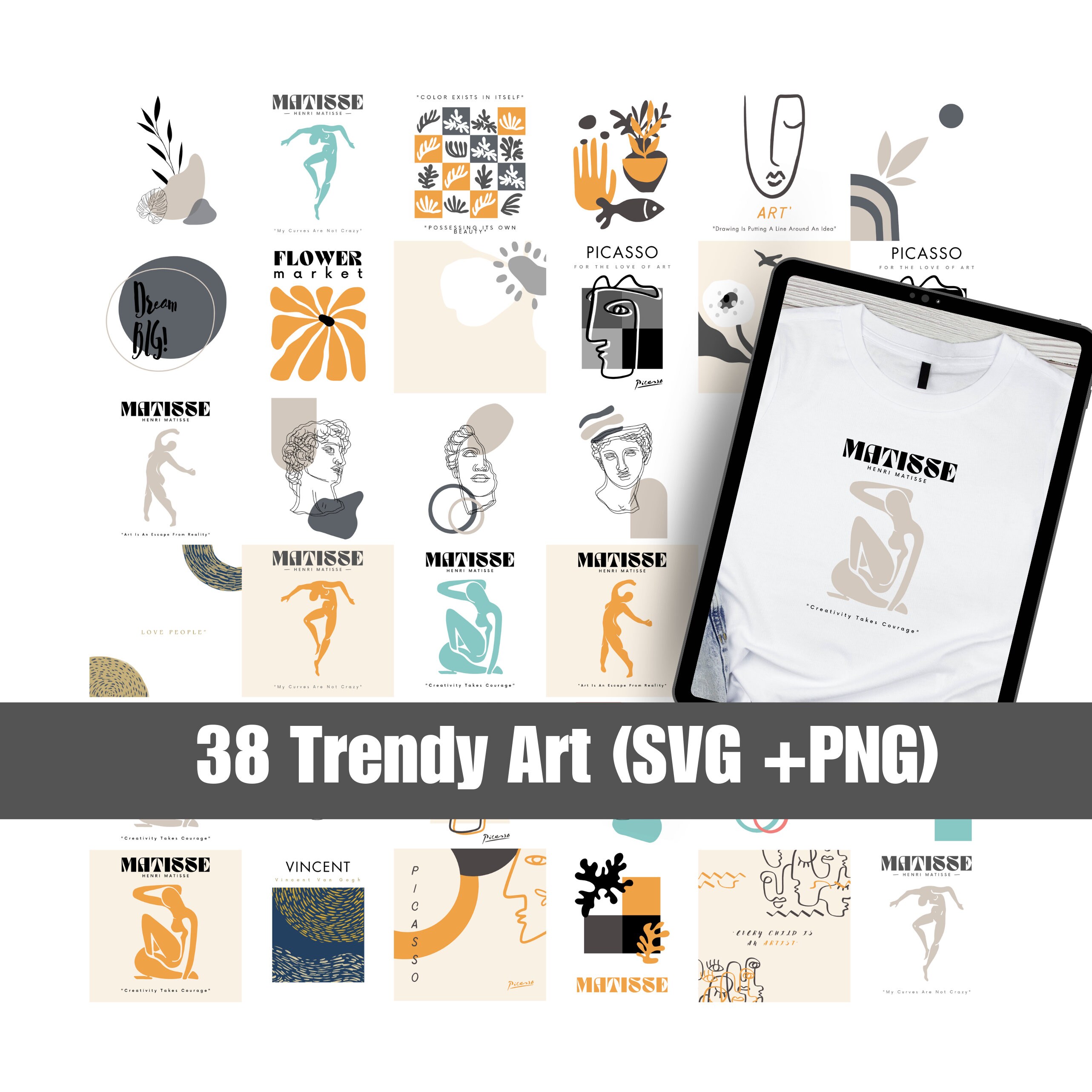 Trendy Art SVG Bundle Sublimation Designs, Abstract Svg, Boho Svg ...
